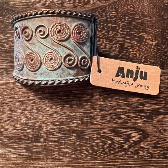 Anju | Jewelry | Nwt Anju Blue Copper Artisan Hand Crafted Cuff ...